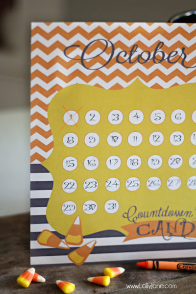 FREE Halloween countdown calendar printables