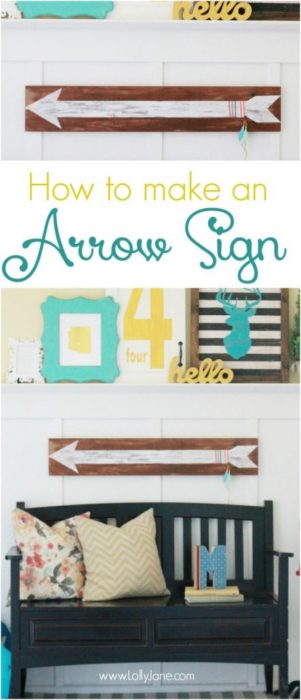 hand painted arrow sign - Lolly Jane