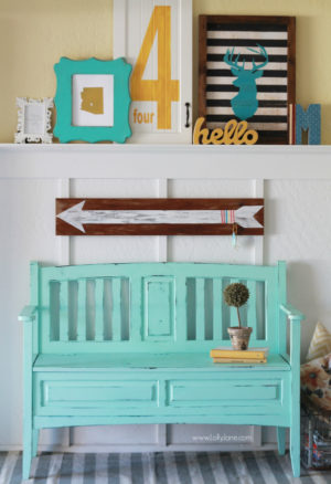 teal bench makeover