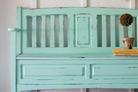 teal bench makeover