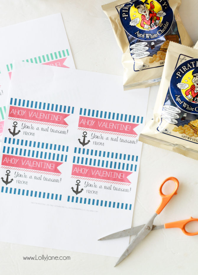 ahoy valentine pirate tags