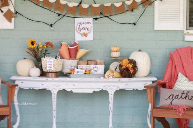 Easy Fall Popcorn Bar