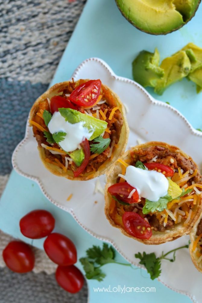 easy taco cups recipe - Lolly Jane