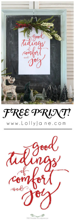 Christmas vignette with free printable - Lolly Jane