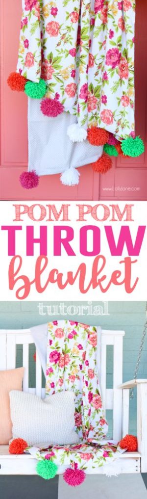 pom pom throw blanket tutorial