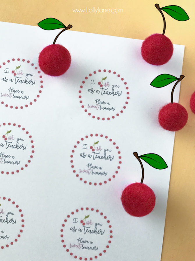 cherry gift teacher appreciation tags - Lolly Jane