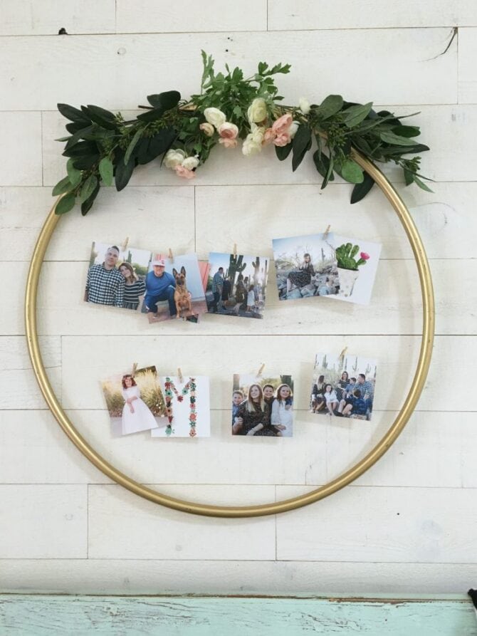 Make this Photo Display from a Hula Hoop! - Lolly Jane