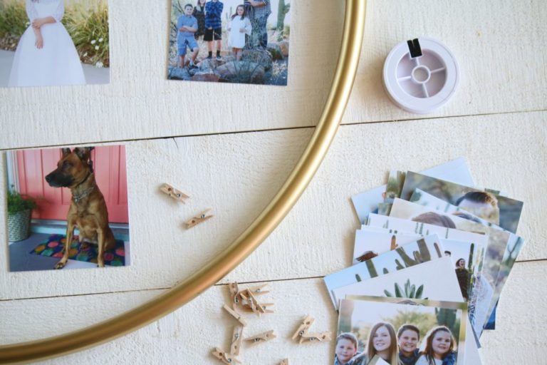 Make this Photo Display from a Hula Hoop! - Lolly Jane