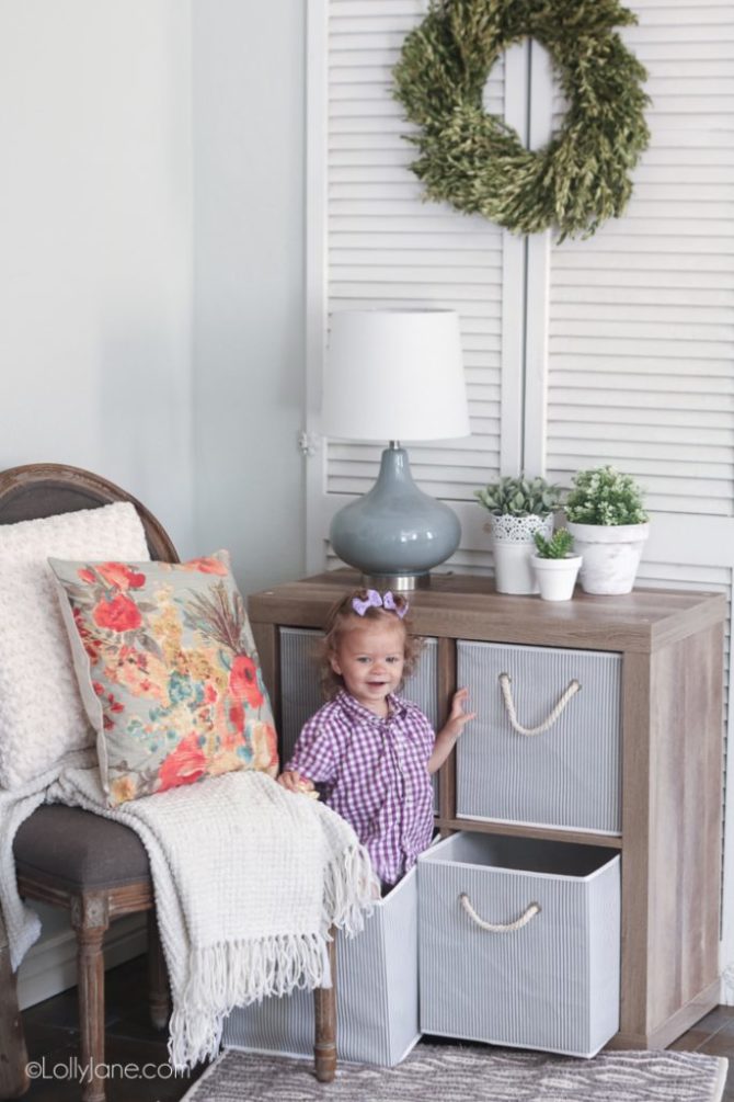 easy family room storage solution idea