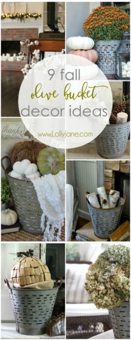 9 different ways to to decorate for fall using olive buckets! - Lolly Jane