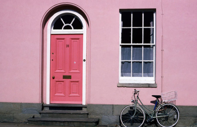 12 Painted Pink Door Ideas, so cute! - Pink Door Ideas - Lolly Jane