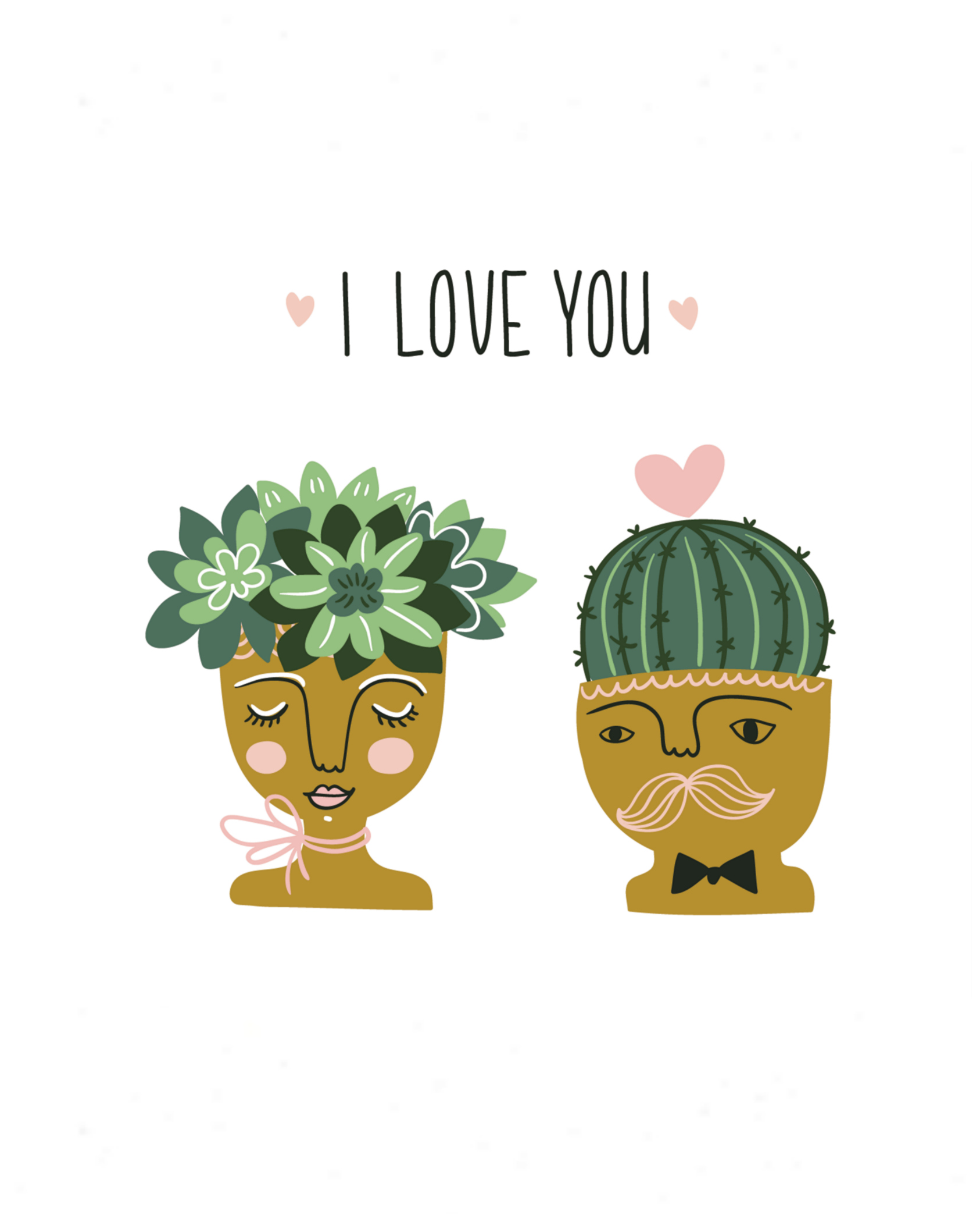 I love you succulent free printable, so cute! - Lolly Jane