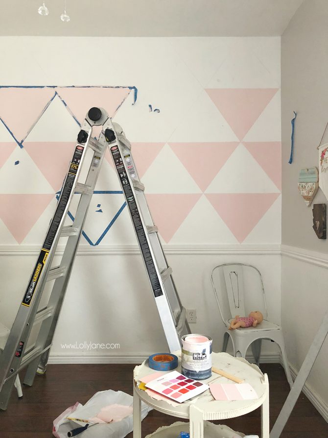Painted Triangle Accent Wall Tutorial - An Easy Wall of Art - Lolly Jane