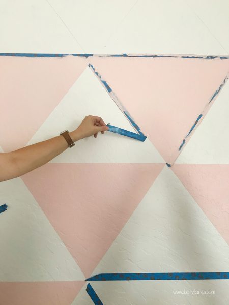 Painted Triangle Accent Wall Tutorial - An Easy Wall of Art - Lolly Jane