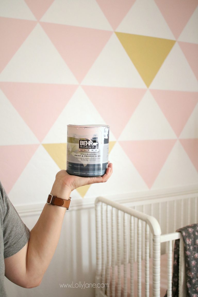 Painted Triangle Accent Wall Tutorial - An Easy Wall of Art - Lolly Jane