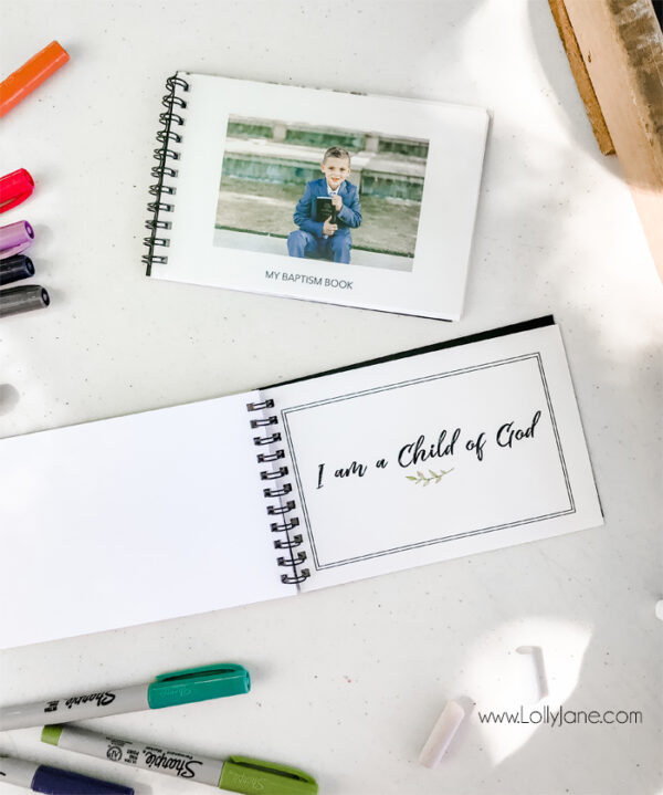 printable baptism photo book - Lolly Jane