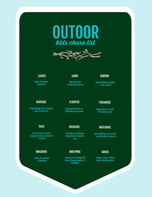 Free Printable Outdoor Kids Chore List - Lolly Jane