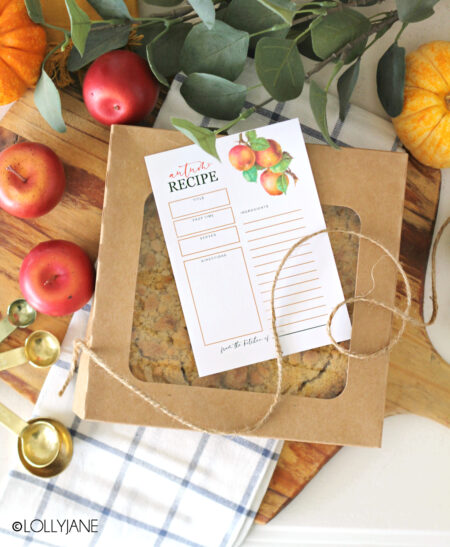free printable fall recipe cards - Lolly Jane