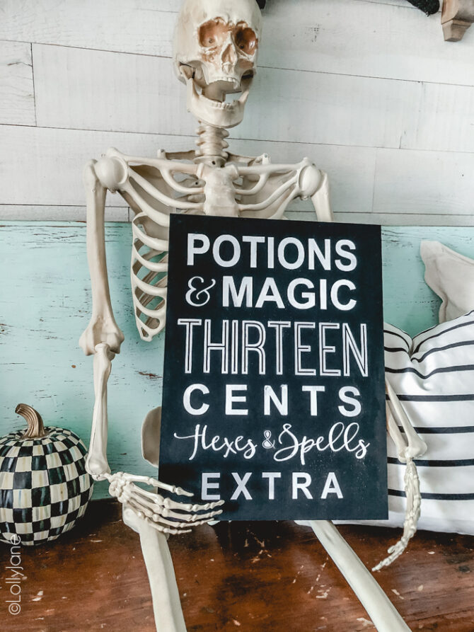 Potions Halloween Sign (with FREE cut file!) - Lolly Jane