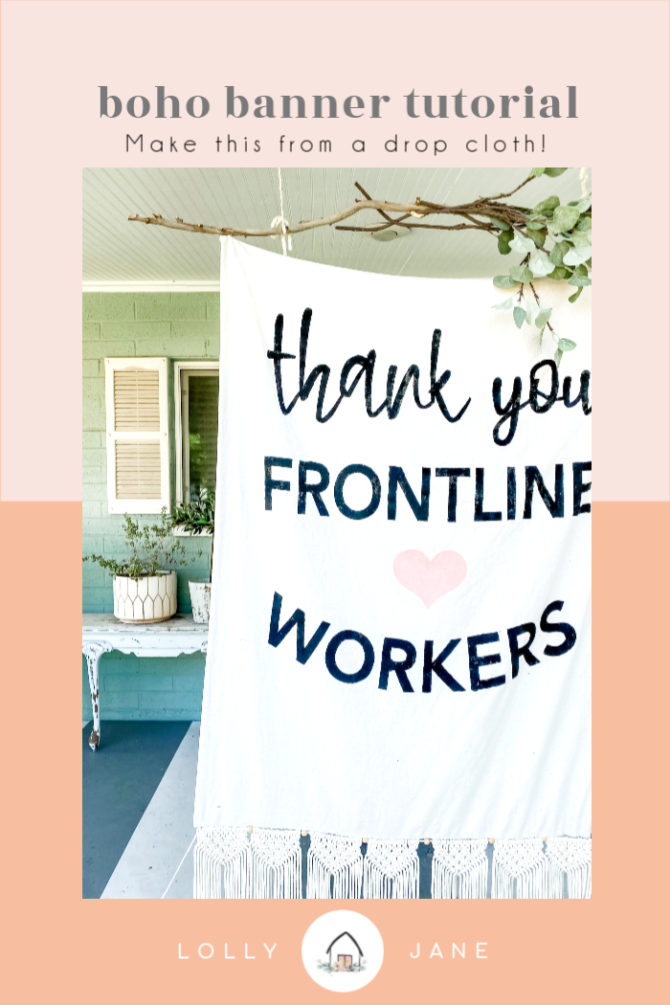 DIY: Oversize Boho Drop Cloth Banner - Lolly Jane