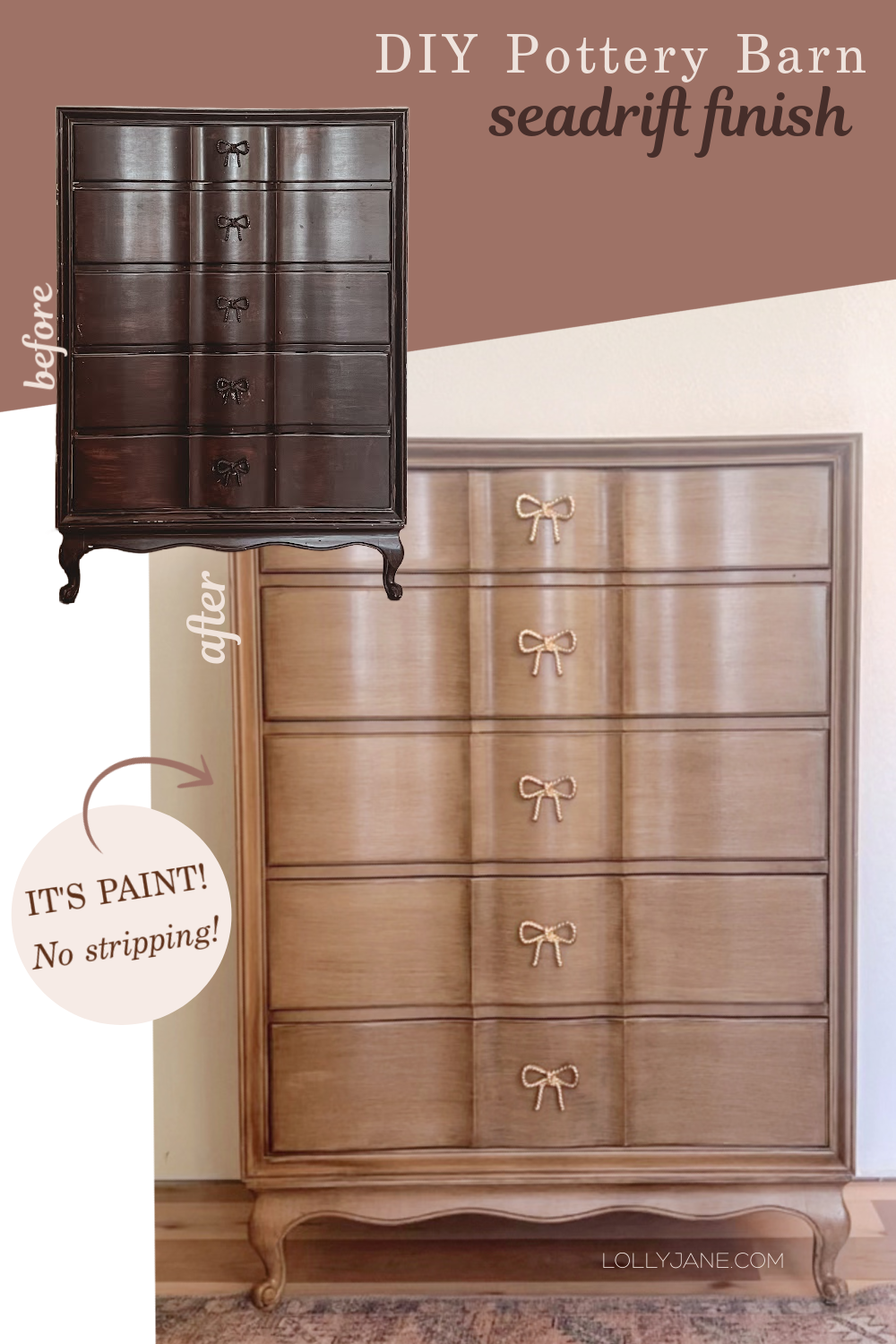 Pottery Barn gray wash finish - Lolly Jane